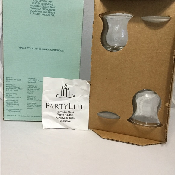 PartyLite | Accents | Partylite Iced Crystal Pair Candle Holders Nib ...
